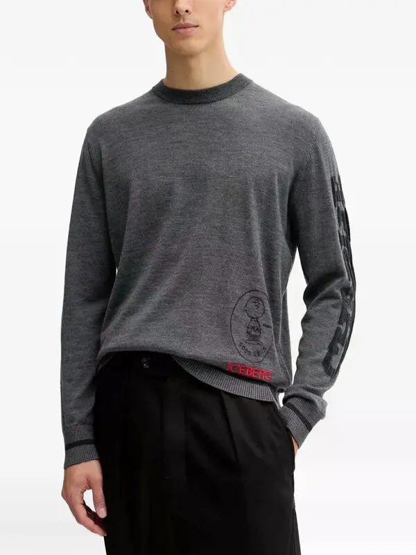 Iceberg Long-sleeved Sweater With Embroidered Motif