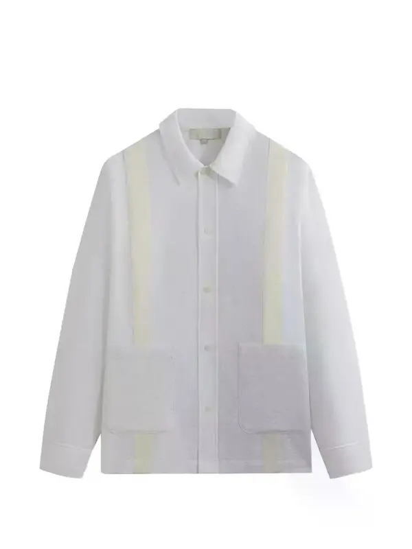 Kith Seersucker Boxy Collared Shirt Jacket - White