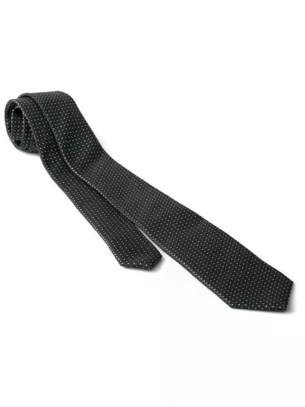 Prada Dotted Silk Tie - Green
