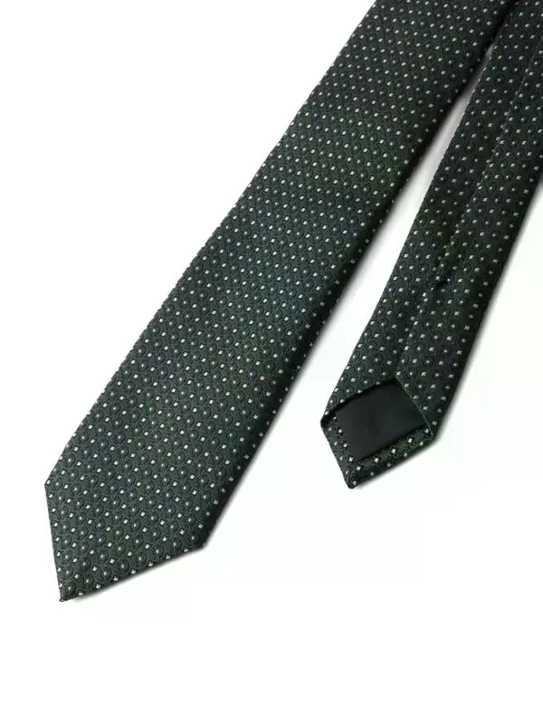 Prada Dotted Silk Tie - Green