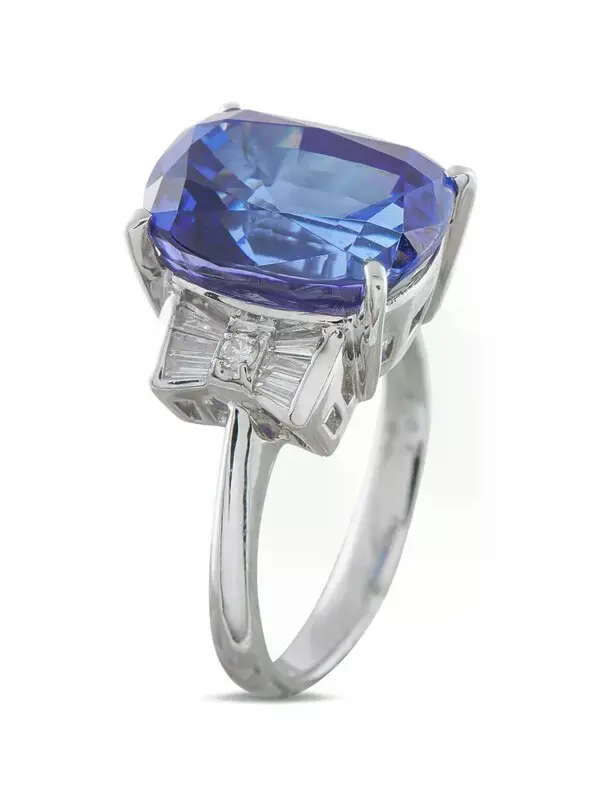 LB EXCLUSIVE Diamond And Tanzanite Platinum Ring - Silver