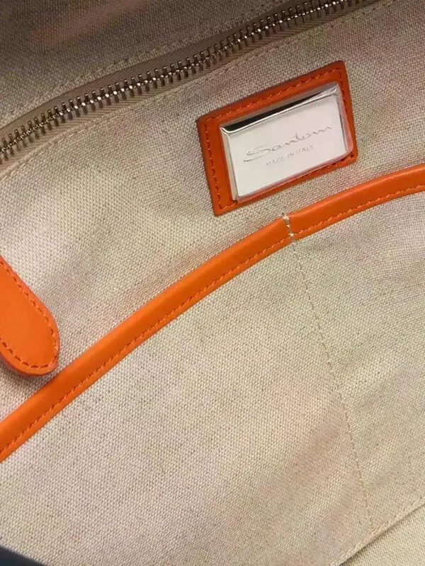 Santoni Double-zip Leather Travel Bag - Blue