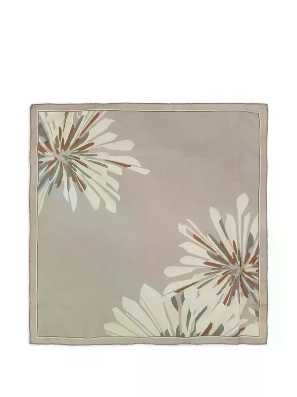 Brunello Cucinelli Floral-print Scarf - Green