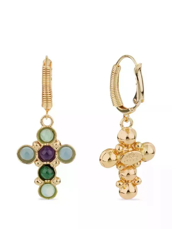 Gas Bijoux Tao Cruzita Cross Earrings - Gold