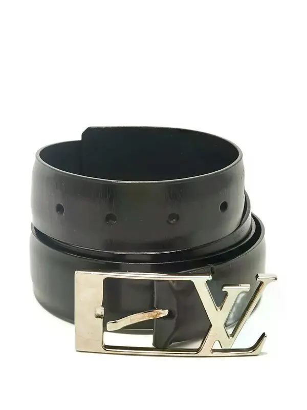 LOUIS VUITTON Neogram Buckle Leather Belt - Black