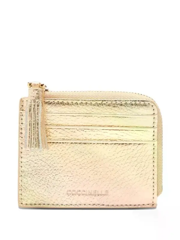 COCCINELLE Tassel Zip-fastening Leather Card Holder - Gold