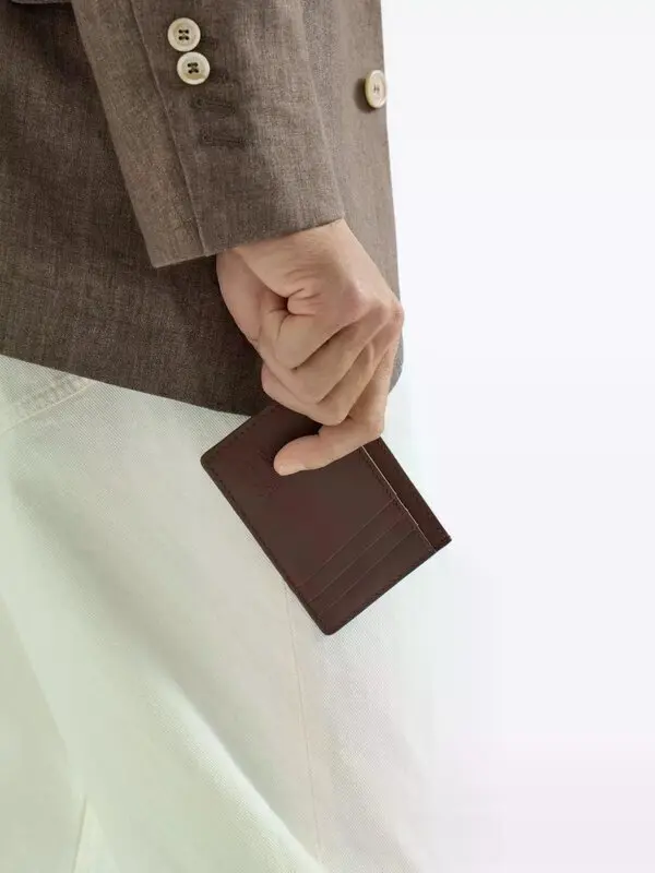 Brunello Cucinelli Leather Card Holder - Brown