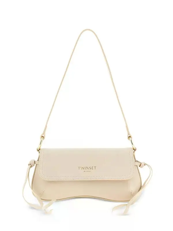 TWINSET Embossed Leather Shoulder Bag