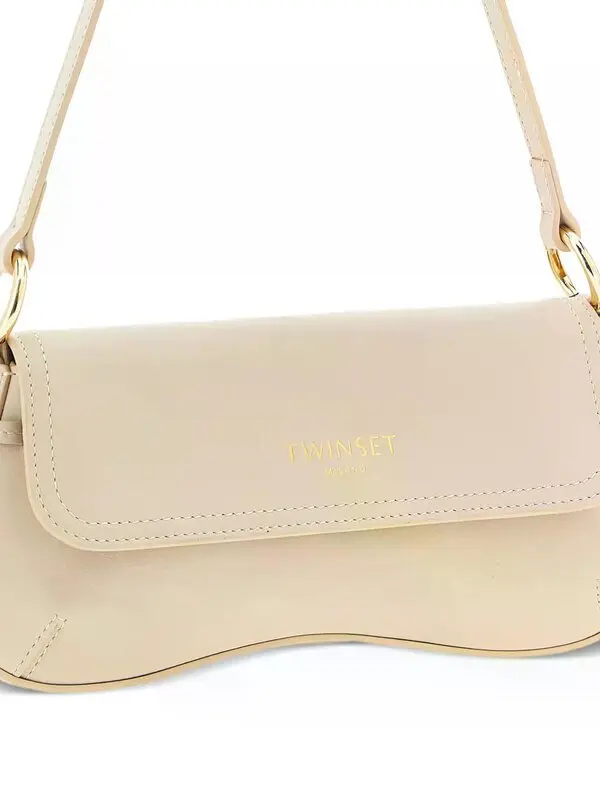TWINSET Embossed Leather Shoulder Bag