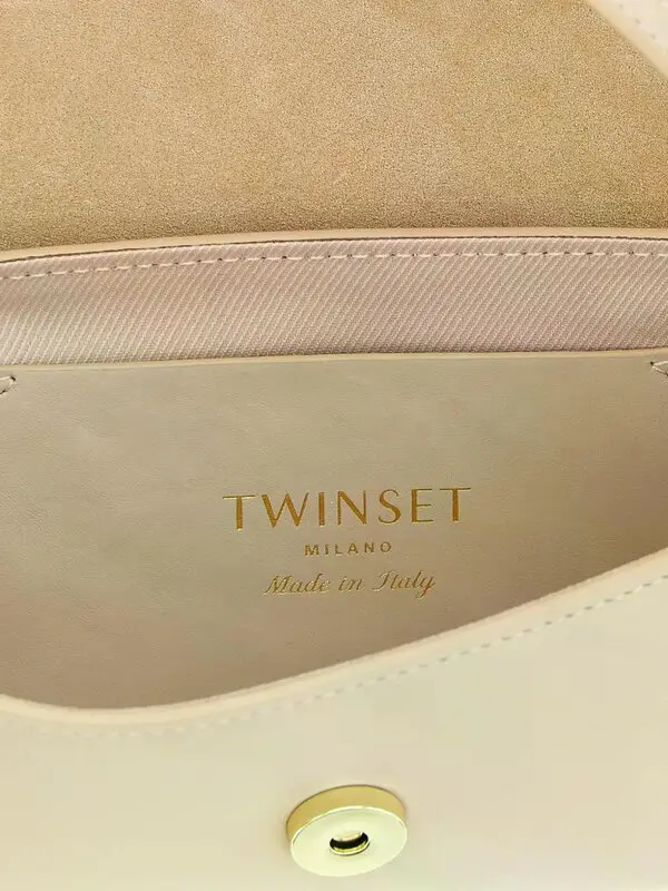 TWINSET Embossed Leather Shoulder Bag