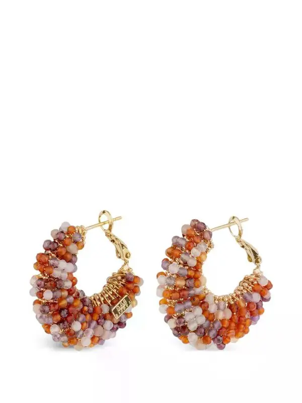 Gas Bijoux Izzia Beaded Hoop Earrings - Gold