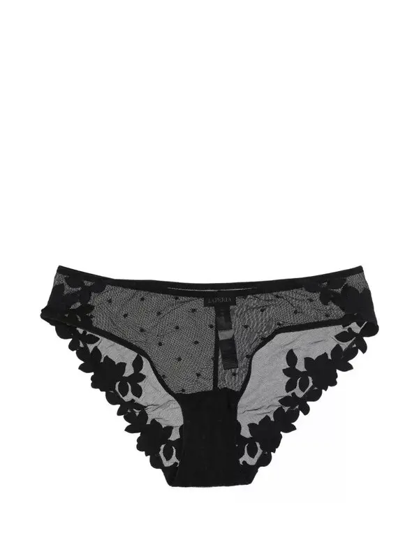 La Perla Floral-appliqué Briefs - Black