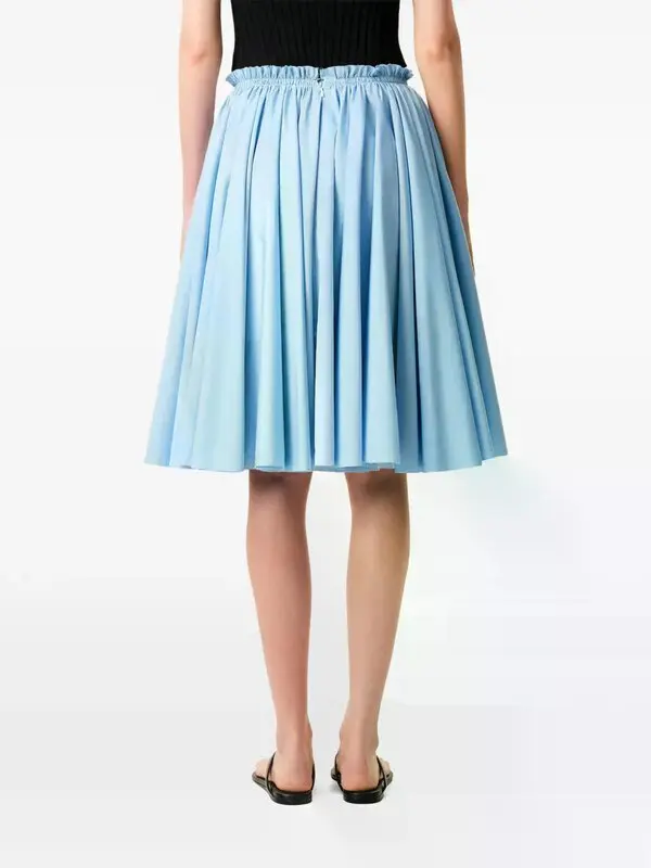 AMI Paris Cotton Poplin Midi Corolla Skirt - Blue