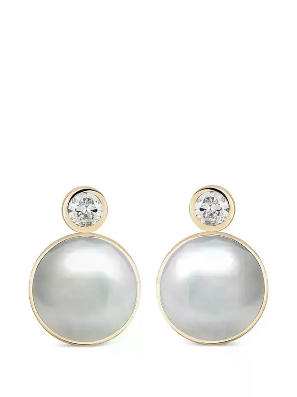MASON AND BOOKS Siren Diamond And Pearl Earrings - Gold
