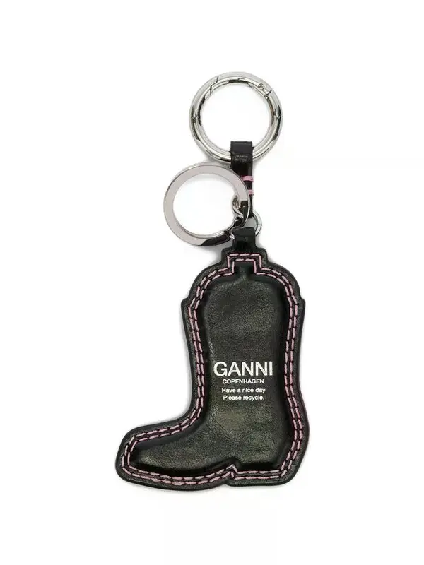 GANNI Boot-shape Stitched Keyring