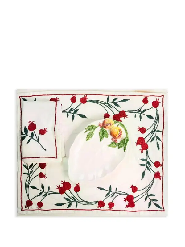 LES-OTTOMANS Pomegranate Plate - White