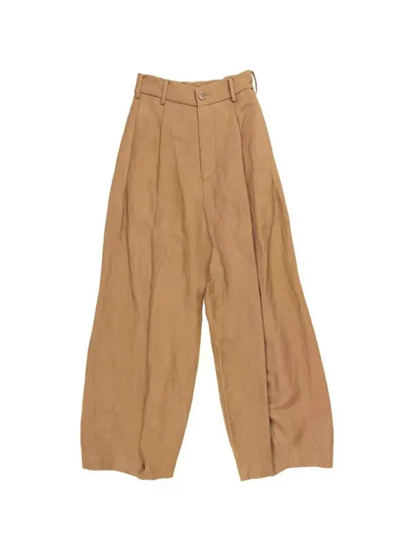 UMA WANG Pleated Wide-leg Trousers - Brown