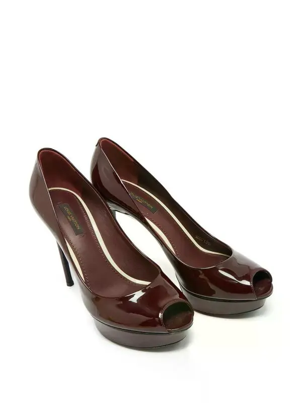 LOUIS VUITTON Oh Really! Peep-toe Leather Pumps