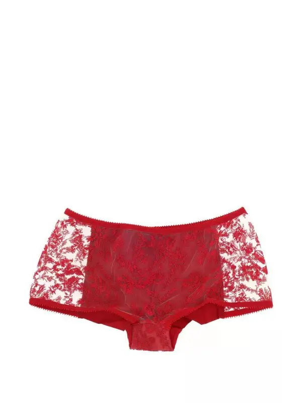 La Perla Floral-lace Brief - Red