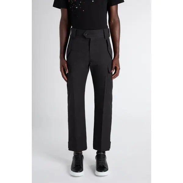 Alexander McQueen Straight-leg Cotton Cargo Pants - Black