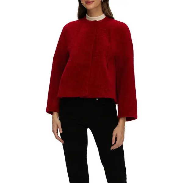Gorski Genuine Shearling Reversible Jacket - Red