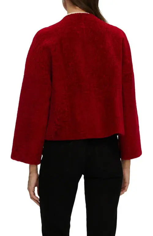 Gorski Genuine Shearling Reversible Jacket - Red