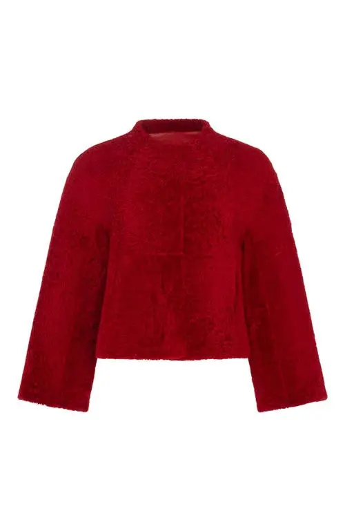 Gorski Genuine Shearling Reversible Jacket - Red