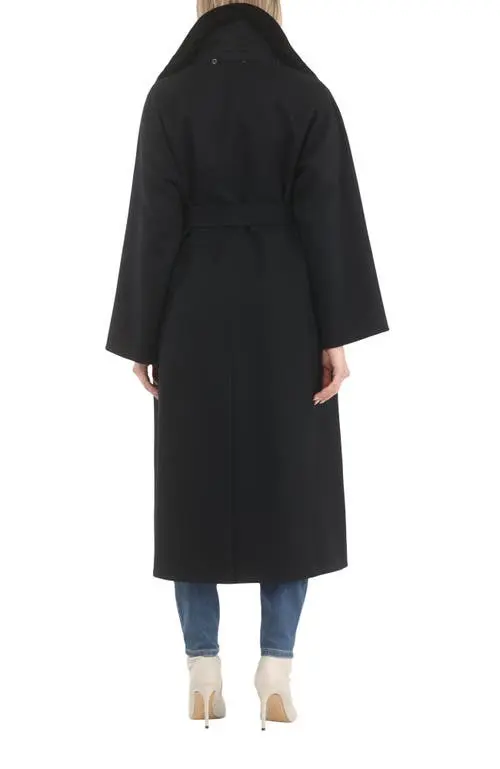 Gorski Reversible Wool Coat With Genuine Shearling Collar