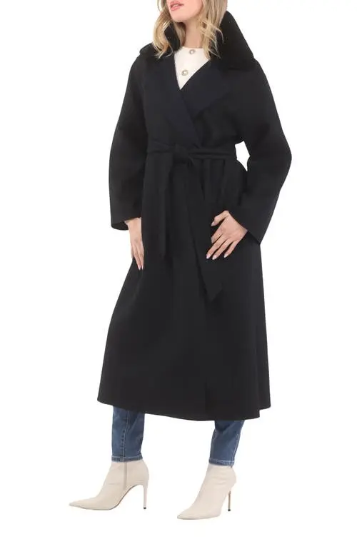 Gorski Reversible Wool Coat With Genuine Shearling Collar