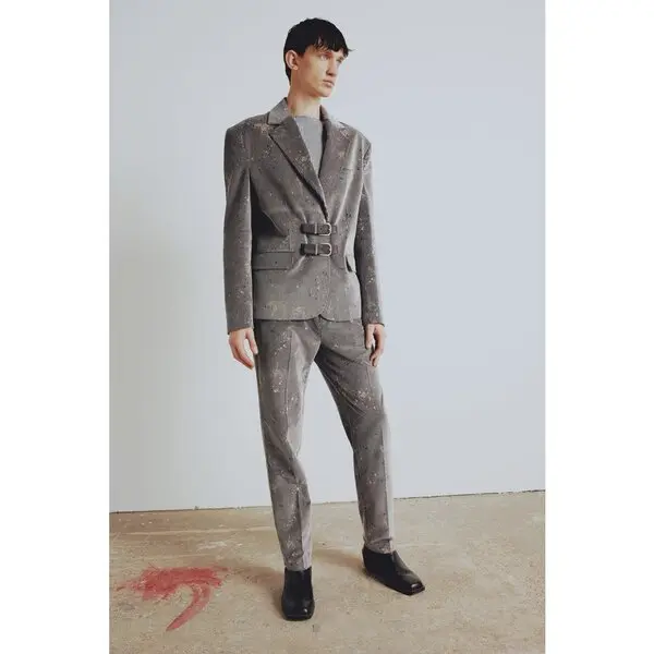 PCFG Pure Cotton Your *itch Velvet Blazer Jacket - Grey