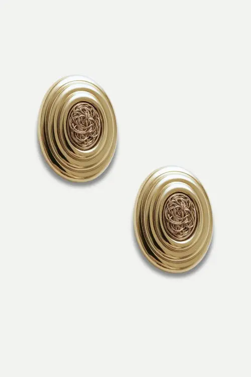 DANIELA MILLAN JEWELRY Plated Brass Statement Earrings - Gold