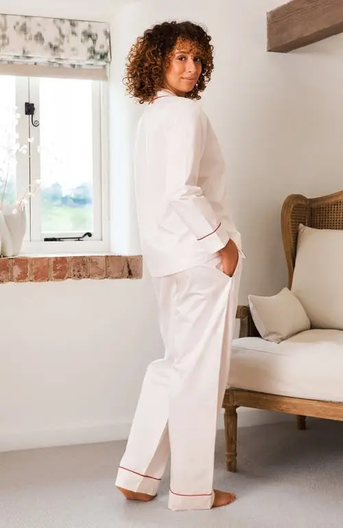 CHRISTY Luxury Sateen Pyjamas - White