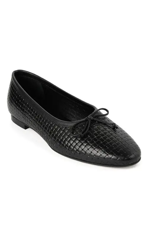 MENINA STEP Amelie Woven Leather Ballet Flats - Black