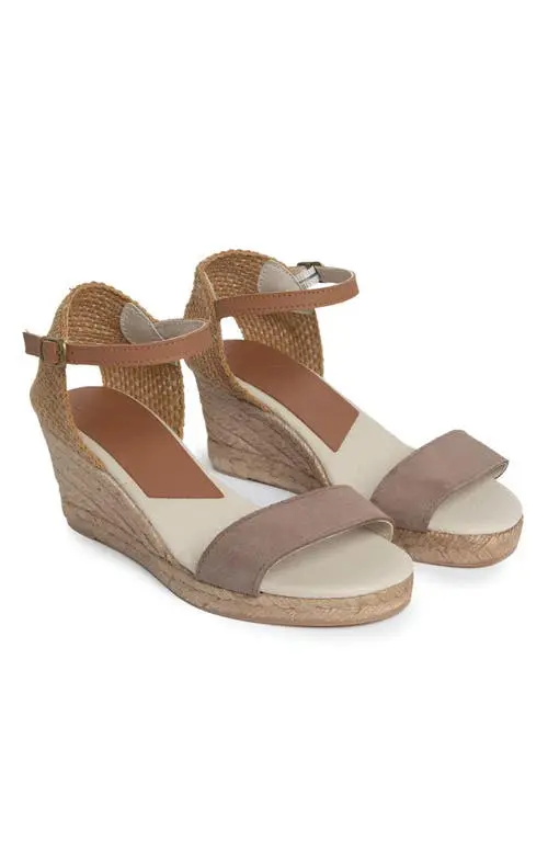 MENINA STEP Jimena Single Band Wedge Sandals - Taupe
