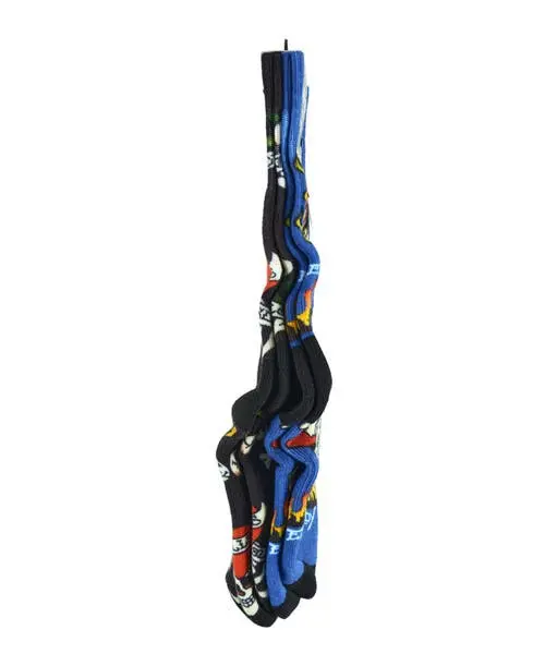 Ed Hardy Flaming Skull 360 Print Full Cushion Crew Sock 2-pack - Blue