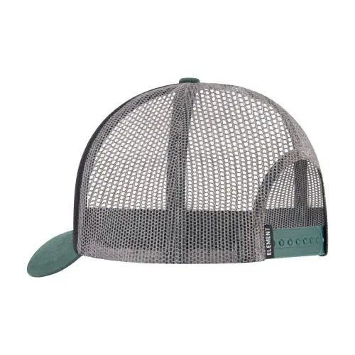 ELEMENT Logo Trucker Hat With Mesh Back And Snapback Closure - Black