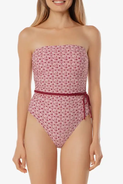 Helen Jon Belted Bandeau One-piece Swimsuit - Links
