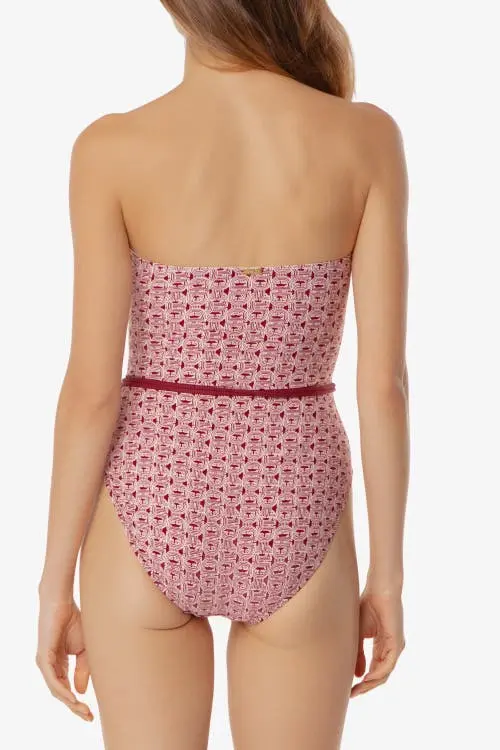 Helen Jon Belted Bandeau One-piece Swimsuit