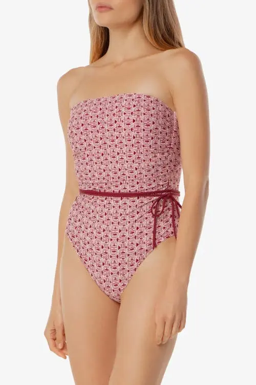 Helen Jon Belted Bandeau One-piece Swimsuit