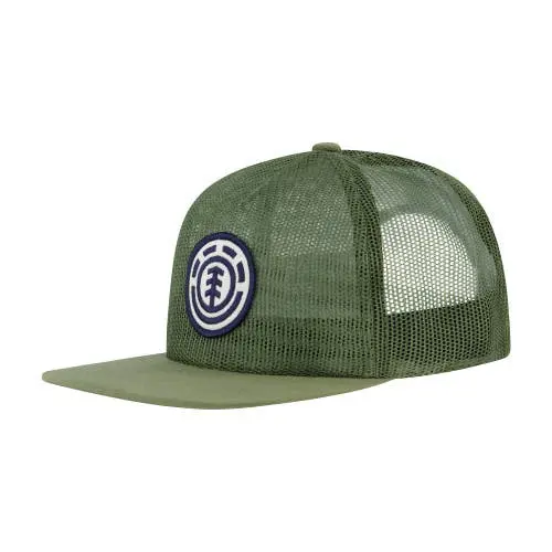 ELEMENT Low Profile Mesh Crown Cap With Embroidered Patch Logo - Olive