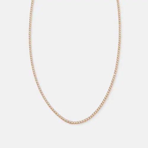 SARA PATINO White Topaz Tennis Necklace - Gold