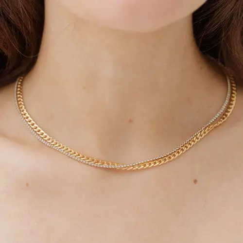 SARA PATINO White Topaz Tennis Necklace