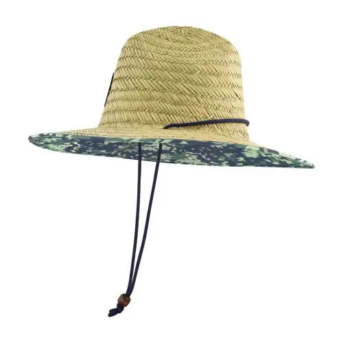 ELEMENT Woven Seagrass Lifeguard Hat With Camo Under Brim - Green