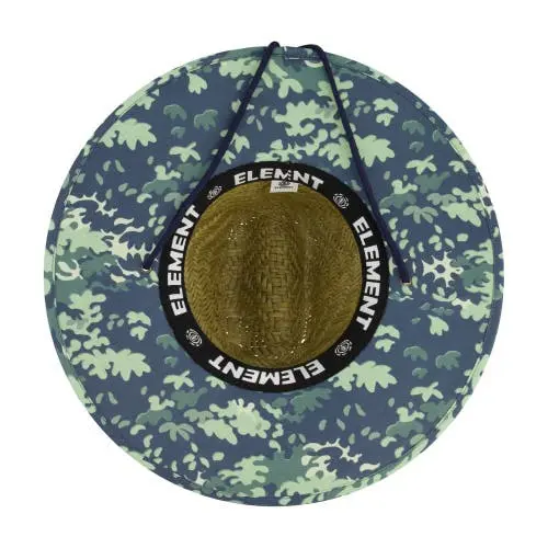 ELEMENT Woven Seagrass Lifeguard Hat With Camo Under Brim - Green