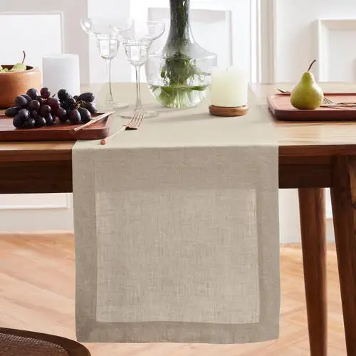 SOLINO HOME Linen Table Runnersonoma - Flax