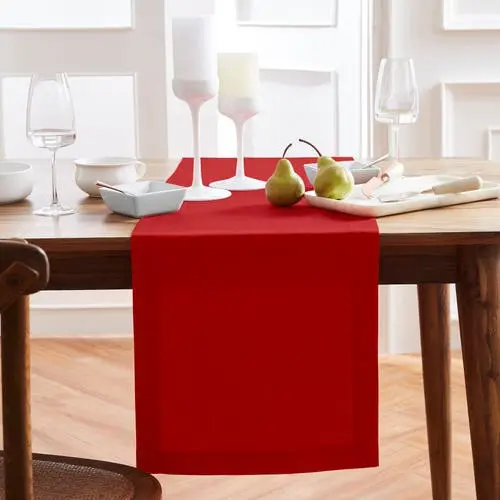Solino Home Linen Table Runner For Dining Table - Red