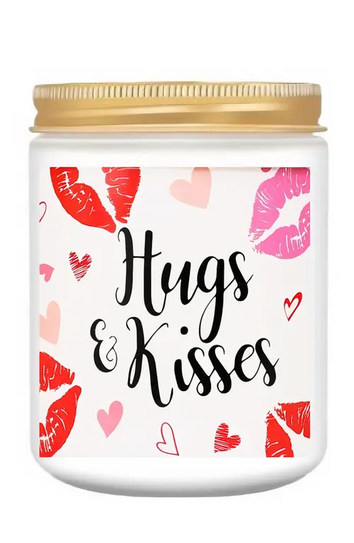 LOVERY Valentines 10oz Vanilla Scented Soy Wax Candle - Hugs And Kisses