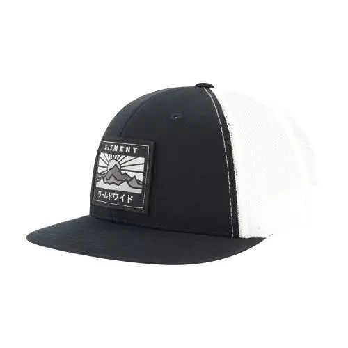 ELEMENT Flat Brim 6-panel Mesh Back Cap - Black