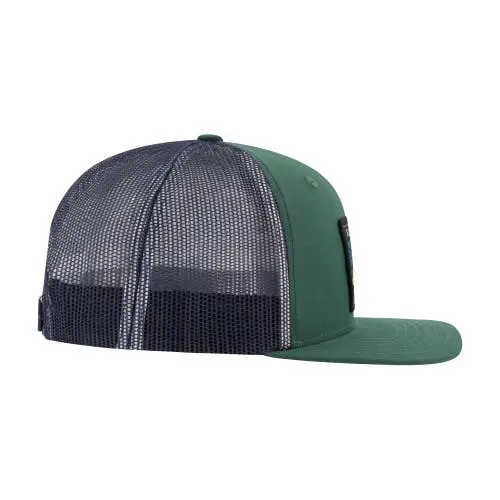 ELEMENT Flat Brim 6-panel Mesh Back Cap - Dark Green