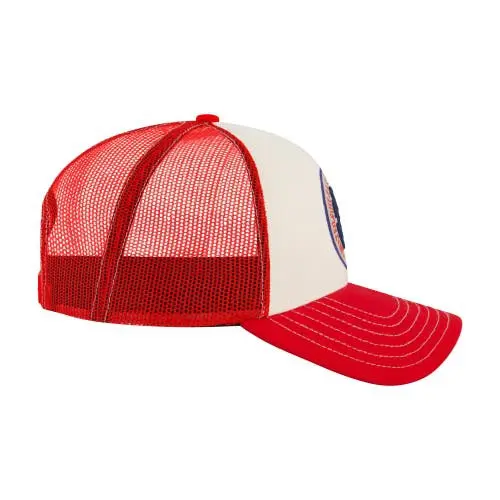 ELEMENT Constructed Contrast Stitch Cotton Twill Trucker Cap - Red